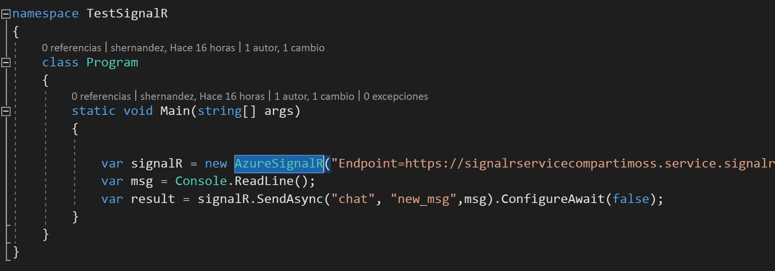 Eventos Real-Time con Azure SignalR en ASP.NET Core | CompartiMOSS