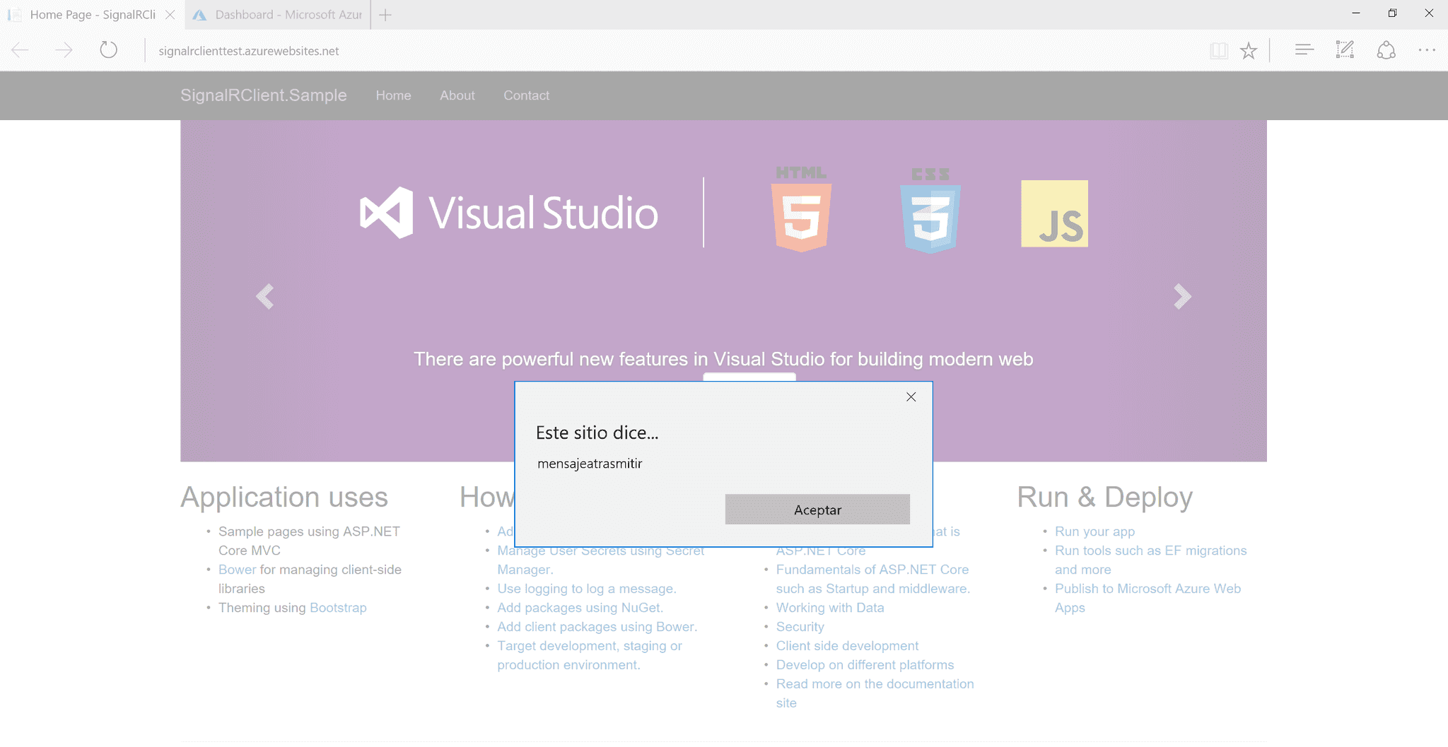 Eventos Real-Time con Azure SignalR en ASP.NET Core | CompartiMOSS Eventos Real-Time con Azure SignalR en ASP.NET Core | CompartiMOSS